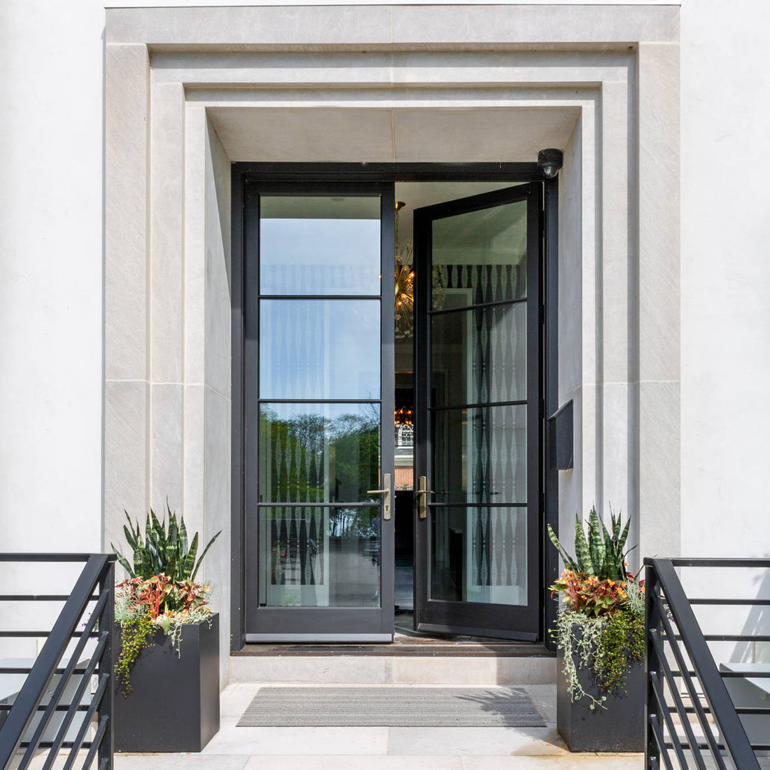 GID Clean Design Iron French Double Door 4Lites with Square Top FD306