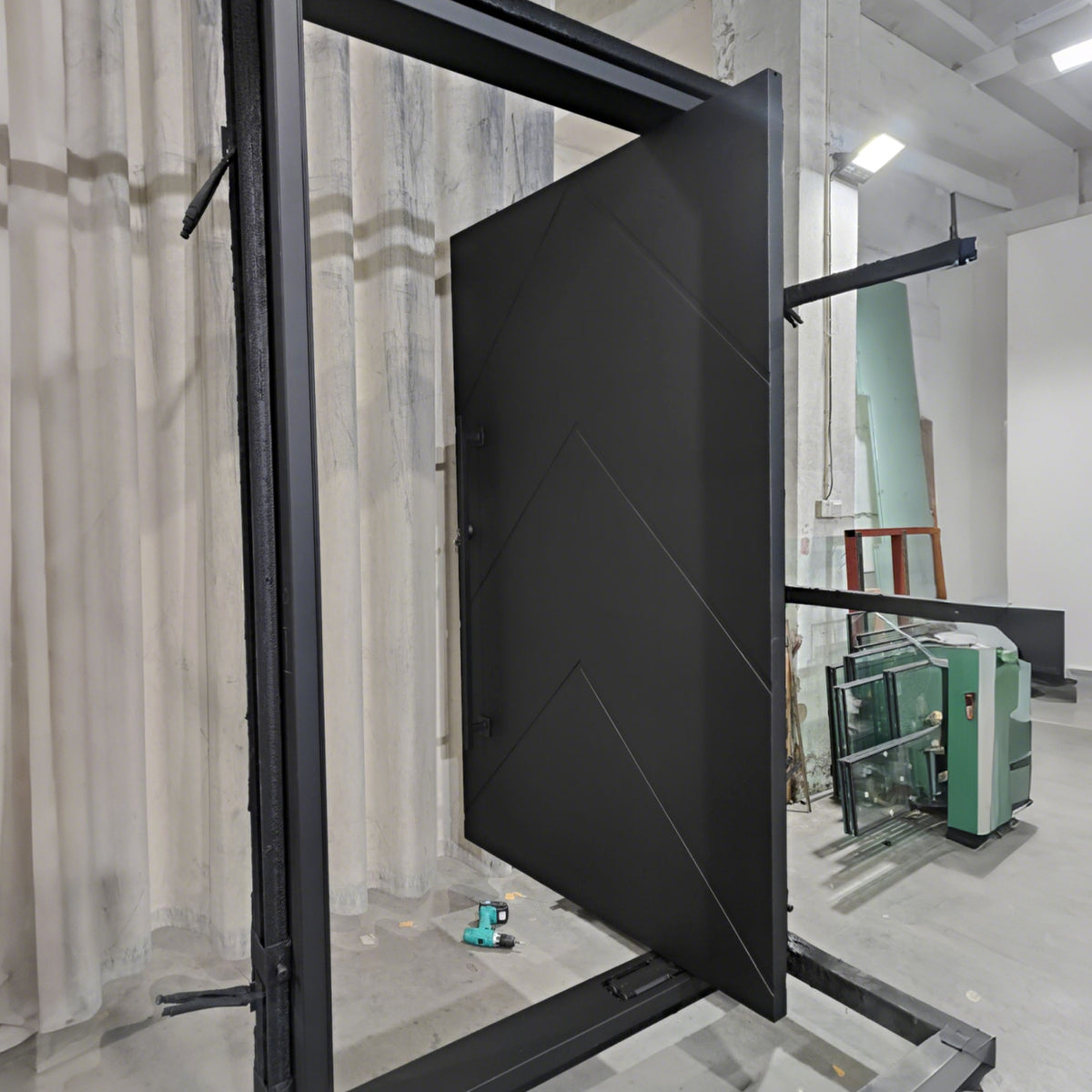 GID Thermal Break Full Iron Panel Villa Hotel Entrance Iron Pivot Door