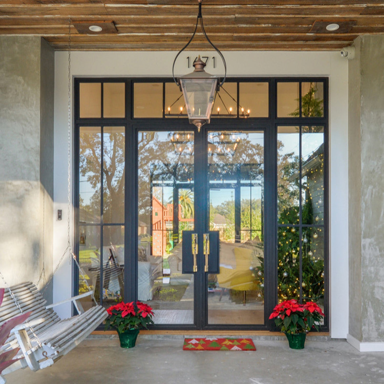GID Contemporary Large Iron French Door with Expansive Glass