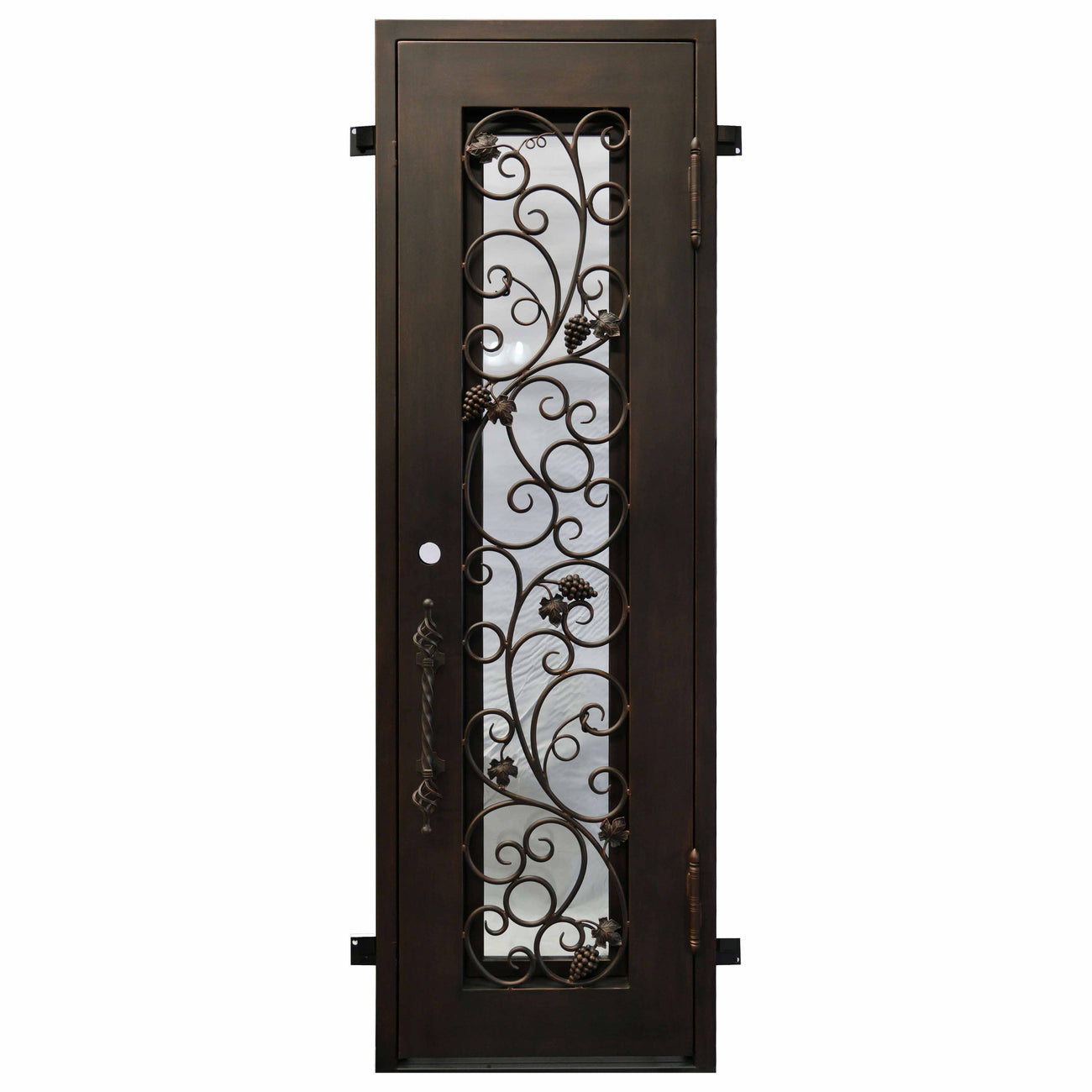 GID Small Entry Square Iron Front Single Door With Scrollwork