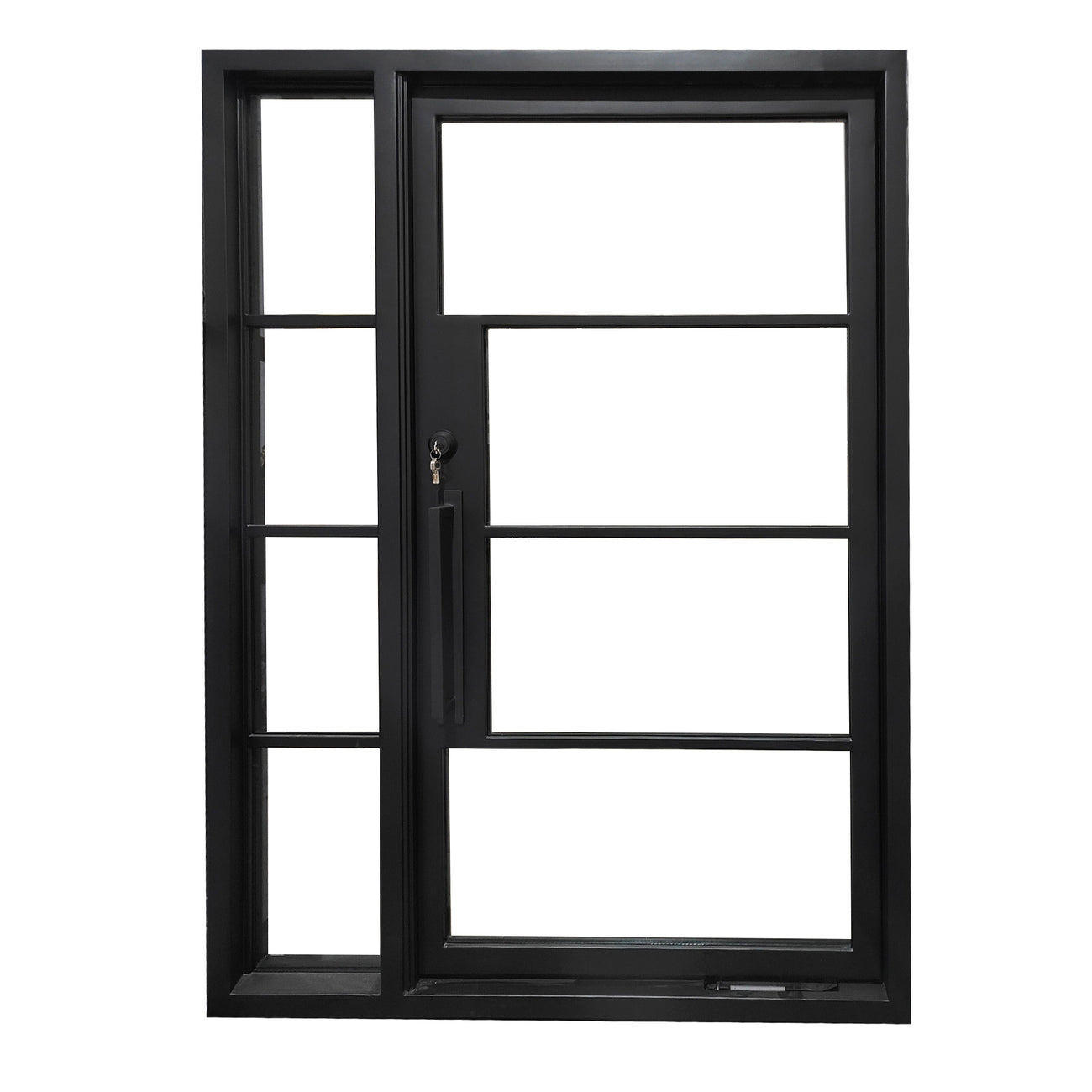 GID French Style Modern Iron Pivot Door with Sidelight