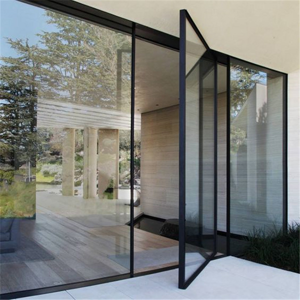 Home GID Iron Frame Pivot Entry Door with Full Panel Glass PD102