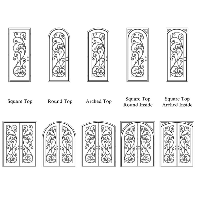 GID Modern Steel Iron Front Single Door with Bug Proof Screen ED230