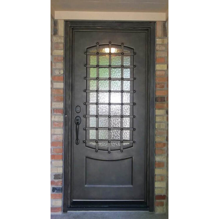GID Modern Steel Iron Front Single Door with Bug Proof Screen ED230