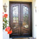 GID Rose Copper Iron Front Double Door with Square Top Clear Glass