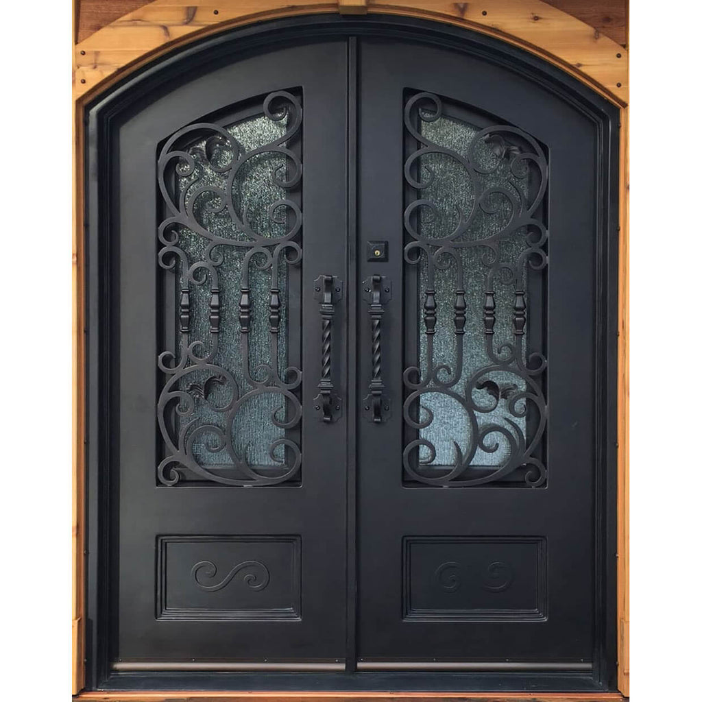 GID Wrought Iron Front Double Door with Kickplate Hurricane-Proof